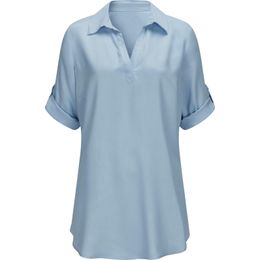 CR&Eacute;ATION L Damen Longbluse im Tunika-Stil, aus Viskose hellblau Gr&ouml;&szlig;e 40