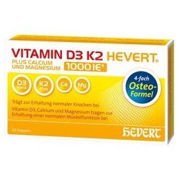 Vitamin D3 K2 Hevert plus Ca Mg 1000 Ie/2 Kapseln 60 St