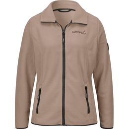 CR&Eacute;ATION L Damen Fleecejacke mit Stickerei taupe Gr&ouml;&szlig;e 54