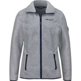 CR&Eacute;ATION L Damen Fleecejacke mit Stickerei grau-meliert Gr&ouml;&szlig;e 54