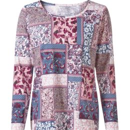 CR&Eacute;ATION L Damen Print-Shirt in Patch-Optik hortensie-taubenblau-bedruckt Gr&ouml;&szlig;e 36