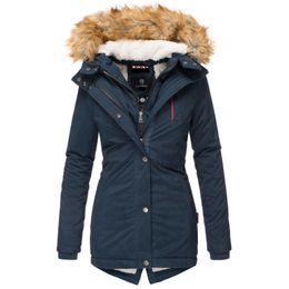 Marikoo Damen Edler Wintermantel Winterparka mit Kunstfellkapuze Akira