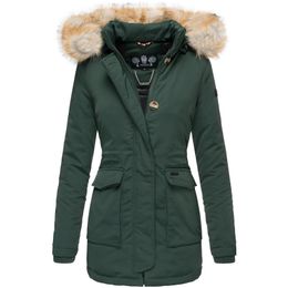 Navahoo Damen Designer Wintermantel Parka mit edlem Fellimitat Schneeengel