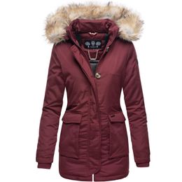 Navahoo Damen Designer Wintermantel Parka mit edlem Fellimitat Schneeengel