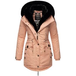 Navahoo Damen Wintermantel Winterparka Gefüttert mit 2 Kunstpelz-Kapuzen Sweety Deluxe