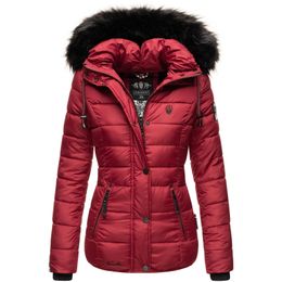 Navahoo Damen Modische Winterjacke Steppjacke mit Kunstpelz Kapuze Zuckerbiene