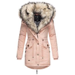 Navahoo Damen Wintermantel Dicker Winterparka mit 2 Kunstpelz-Kapuzen Sweety