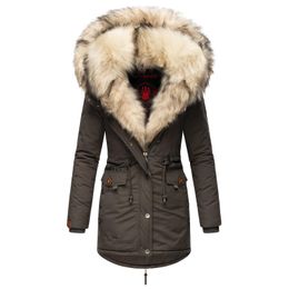 Navahoo Damen Wintermantel Dicker Winterparka mit 2 Kunstpelz-Kapuzen Sweety