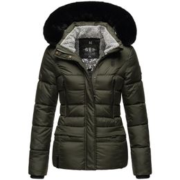 Navahoo Damen Winterjacke Steppjacke mit Teddyfell & Kunstpelz Kapuze Loveleen