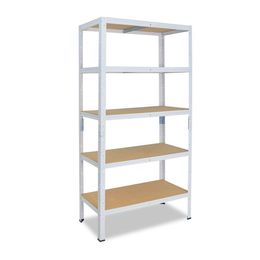 shelfplaza® HOME 180x100x40cm Schwerlastregal in weiß mit 5 Böden