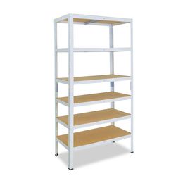 shelfplaza® HOME 180x60x40cm Schwerlastregal in weiß mit 6 Böden