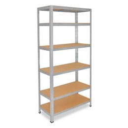 shelfplaza® HOME 200x60x30cm Schwerlastregal in verzinkt mit 6 Böden