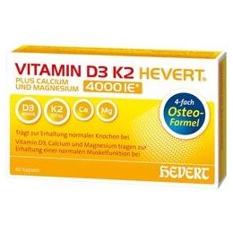 Vitamin D3 K2 Hevert plus Ca Mg 4000 Ie/2 Kapseln 60 St
