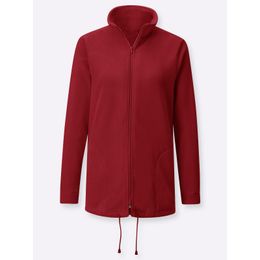 WITT Damen Fleecejacke Kordeldurchzug am Saum, dunkelrot, Gr&ouml;&szlig;e 46