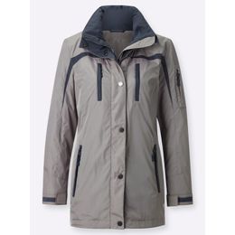 WITT Damen Funktionsjacke wind- und wasserabweisend, grau, Gr&ouml;&szlig;e 48