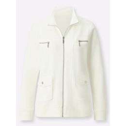 WITT Damen Shirtjacke aus reiner Baumwolle, wei&szlig;, Gr&ouml;&szlig;e 42