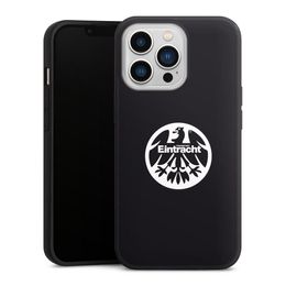 DeinDesign iPhone 13 Pro Handy Premium Silikon H&uuml;lle Handyh&uuml;lle schwarz Case Logo Eintracht Frankfurt Eagle Silikon Premium Case