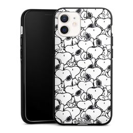 DeinDesign iPhone 12 Handy Silikon H&uuml;lle Case schwarz Handyh&uuml;lle Peanuts Snoopy Muster