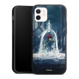 DeinDesign iPhone 12 mini Handy Premium Silikon H&uuml;lle Handyh&uuml;lle schwarz Case Rose The Beauty And The Beast Disney Princess Silikon Premium Case