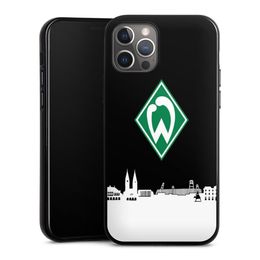 DeinDesign iPhone 12 Pro Handy Silikon H&uuml;lle Case schwarz Handyh&uuml;lle Skyline Sv Werder Bremen Official Licensed Product