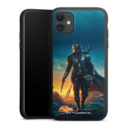 DeinDesign iPhone 11 Handy Premium Silikon H&uuml;lle Handyh&uuml;lle schwarz Case Star Wars The Mandalorian Sunset Silikon Premium Case