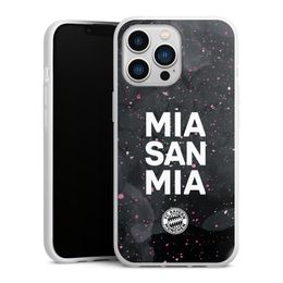 DeinDesign iPhone 13 Pro Handy Silikon H&uuml;lle Case wei&szlig; Handyh&uuml;lle Mia San Mia Girl Style Fc Bayern M&uuml;nchen Silikon Case