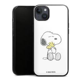 DeinDesign iPhone 14 Plus Handy Silikon H&uuml;lle Case schwarz Handyh&uuml;lle Snoopy Love Peanuts