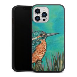 DeinDesign iPhone 13 Pro Max Handy Premium Silikon H&uuml;lle Handyh&uuml;lle schwarz Case Painting Bird Animals Silikon Premium Case