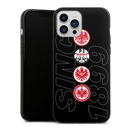 DeinDesign iPhone 13 Pro Max Handy Silikon H&uuml;lle Case schwarz Handyh&uuml;lle Eagle Logo Eintracht Frankfurt