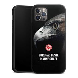 DeinDesign iPhone 12 Pro Handy Premium Silikon H&uuml;lle Handyh&uuml;lle schwarz Case European Cup Official Licensed Product Eintracht Frankfurt Silikon Premium Case