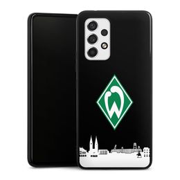 DeinDesign Galaxy A53 5G Handy Silikon H&uuml;lle Case schwarz Handyh&uuml;lle Skyline Sv Werder Bremen Official Licensed Product