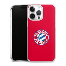 DeinDesign iPhone 14 Pro Max Handy Silikon H&uuml;lle Case transparent Handyh&uuml;lle Fc Bayern M&uuml;nchen Fcb Logo Silikon Case