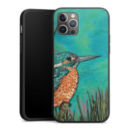 DeinDesign iPhone 12 Pro Handy Premium Silikon H&uuml;lle Handyh&uuml;lle schwarz Case Painting Bird Animals Silikon Premium Case