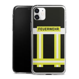 DeinDesign iPhone 11 Handy Slim Case Silikon Handyh&uuml;lle transparent H&uuml;lle extra d&uuml;nn Fire Fighters Fire Fighter Job Silikon Slim Case