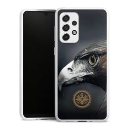 DeinDesign Galaxy A33 5G Handy Silikon H&uuml;lle Case wei&szlig; Handyh&uuml;lle Official Licensed Product Eintracht Frankfurt Eagle Silikon Case
