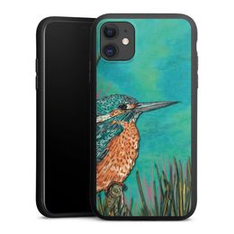 DeinDesign iPhone 11 Handy Premium Silikon H&uuml;lle Handyh&uuml;lle schwarz Case Painting Bird Animals Silikon Premium Case