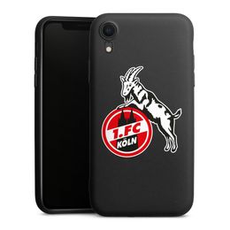 DeinDesign iPhone Xr Handy Premium Silikon H&uuml;lle Handyh&uuml;lle schwarz Case Transparent Logo 1. Fc K&ouml;ln Silikon Premium Case