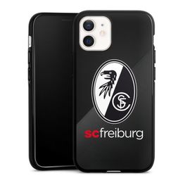 DeinDesign iPhone 12 mini Handy Silikon H&uuml;lle Case schwarz Handyh&uuml;lle Sc Freiburg Lettering Logo
