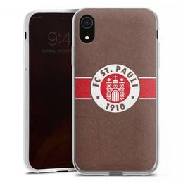 DeinDesign iPhone Xr Handy Silikon H&uuml;lle Case transparent Handyh&uuml;lle Fc St. Pauli Logo Official Licensed Product Silikon Case