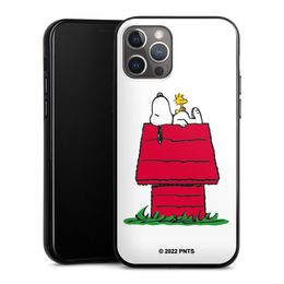 DeinDesign iPhone 12 Pro Handy Silikon H&uuml;lle Case schwarz Handyh&uuml;lle Snoopy Peanuts Official Licensed Product