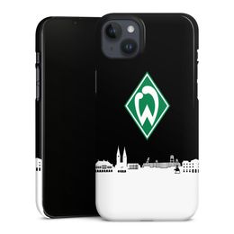 DeinDesign iPhone 14 Plus Handy Premium Case Smartphone Handyh&uuml;lle Schutzh&uuml;lle gl&auml;nzend Skyline Sv Werder Bremen Official Licensed Product Premium Case