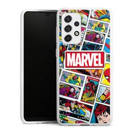 DeinDesign Galaxy A33 5G Handy Silikon H&uuml;lle Case wei&szlig; Handyh&uuml;lle Muster Comic Marvel Silikon Case