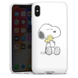 DeinDesign iPhone Xs Max Handy Silikon H&uuml;lle Case transparent Handyh&uuml;lle Snoopy Love Peanuts Silikon Case