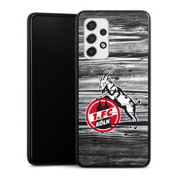 DeinDesign Galaxy A53 5G Handy Silikon H&uuml;lle Case schwarz Handyh&uuml;lle 1. Fc K&ouml;ln Official Licensed Product Wooden Look