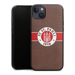 DeinDesign iPhone 14 Plus Handy Silikon H&uuml;lle Case schwarz Handyh&uuml;lle Fc St. Pauli Logo Official Licensed Product