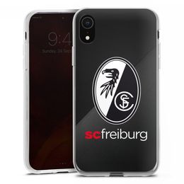 DeinDesign iPhone Xr Handy Silikon H&uuml;lle Case transparent Handyh&uuml;lle Sc Freiburg Lettering Logo Silikon Case