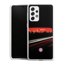DeinDesign Galaxy A33 5G Handy Silikon H&uuml;lle Case wei&szlig; Handyh&uuml;lle Fc Bayern M&uuml;nchen Fcb Stadium Silikon Case