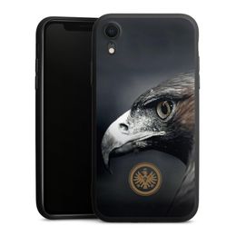 DeinDesign iPhone Xr Handy Premium Silikon H&uuml;lle Handyh&uuml;lle schwarz Case Eintracht Frankfurt Eagle Official Licensed Product Silikon Premium Case