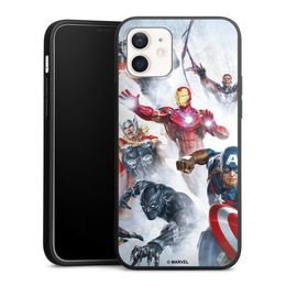 DeinDesign iPhone 12 Handy Premium Silikon H&uuml;lle Handyh&uuml;lle schwarz Case Marvel Avengers Official Licensed Product Silikon Premium Case