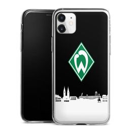 DeinDesign iPhone 11 Handy Slim Case Silikon Handyh&uuml;lle transparent H&uuml;lle extra d&uuml;nn Sv Werder Bremen Skyline Official Licensed Product Silikon Slim Case